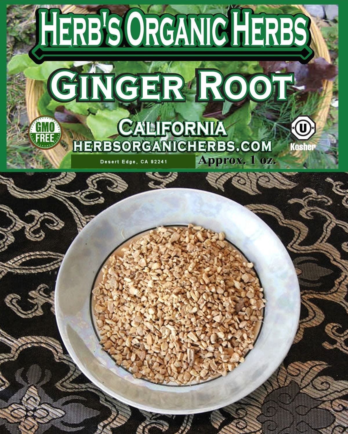 Ginger Root (coarse) – Herb's Organic Herbs - Certified Kosher Dried ...