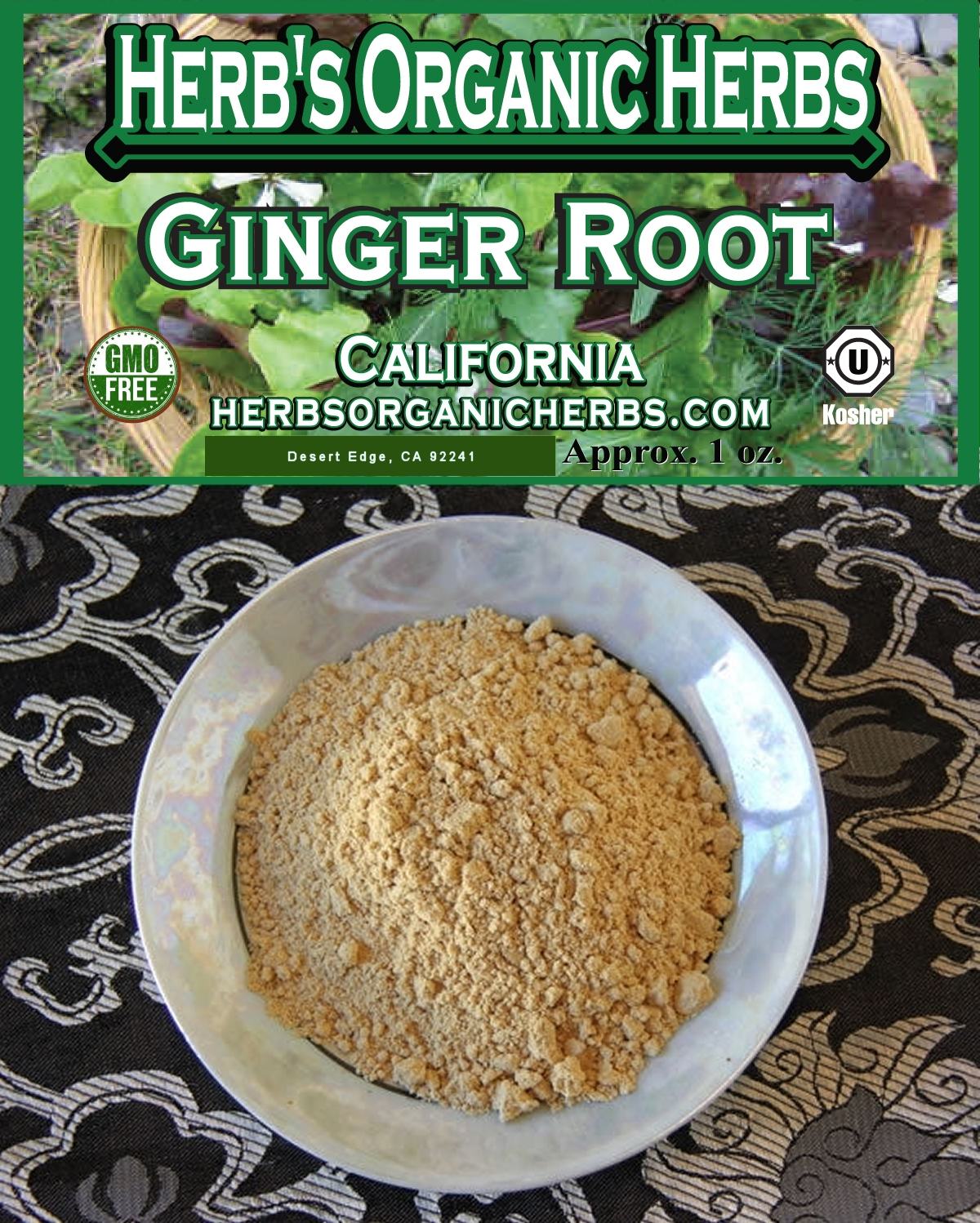 Ginger Root (ground) – Herb's Organic Herbs - Certified Kosher Dried ...